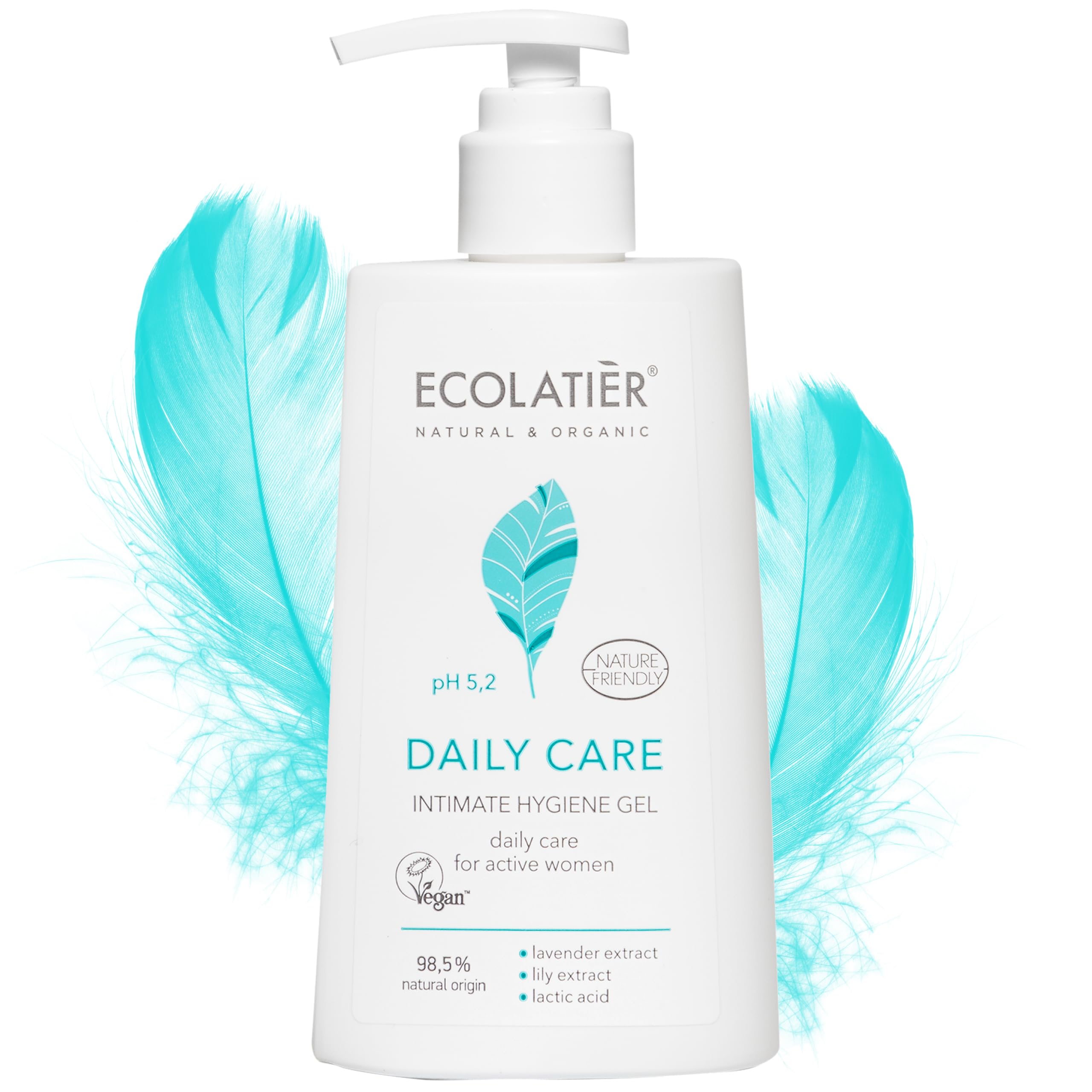 Daily Care Intimate Hygiene Gel, 250ml - Vegan, 98% Natural - pH Balan – ECOLATIER Premium ...